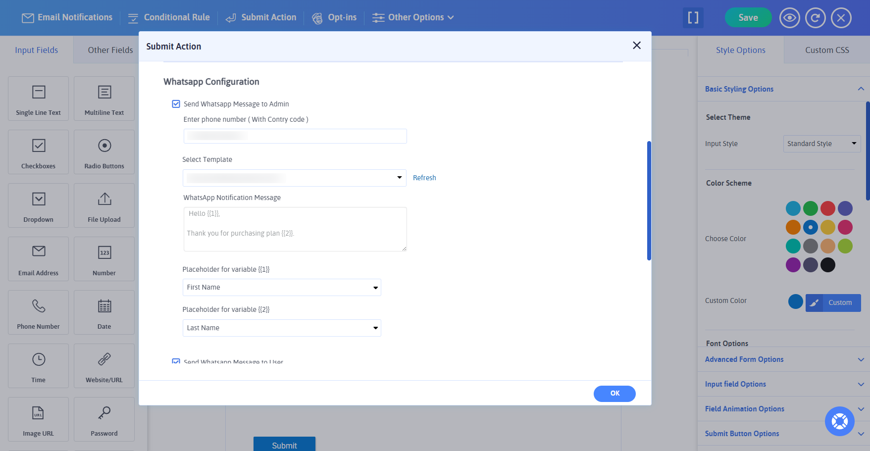 Whatsapp Integration with ARForms - PluginsPress.com